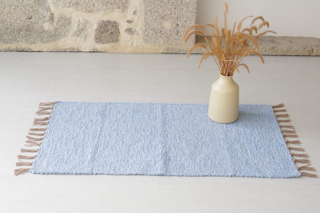 Small Baby Blue Rug, Bathroom Rug, Shower Rug, Kitchen Rug, Bedroom Rug ...
