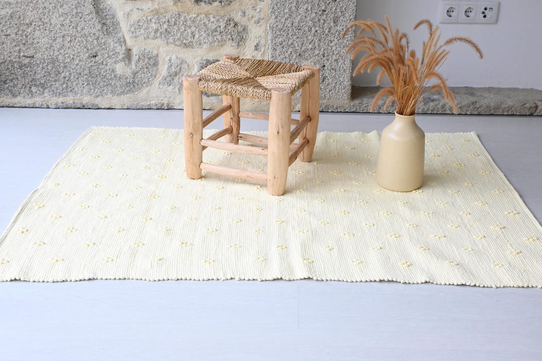 Medium Light Yellow Rug 100x150 Cm, Bedroom Rug, Nursery Rug, Kids Rug ...