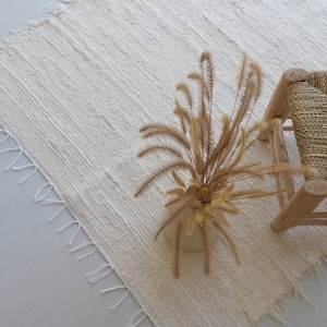 Medium Handwoven Cream Rug 100x150 Cm, Bedroom Rug, Nursery Rug ...