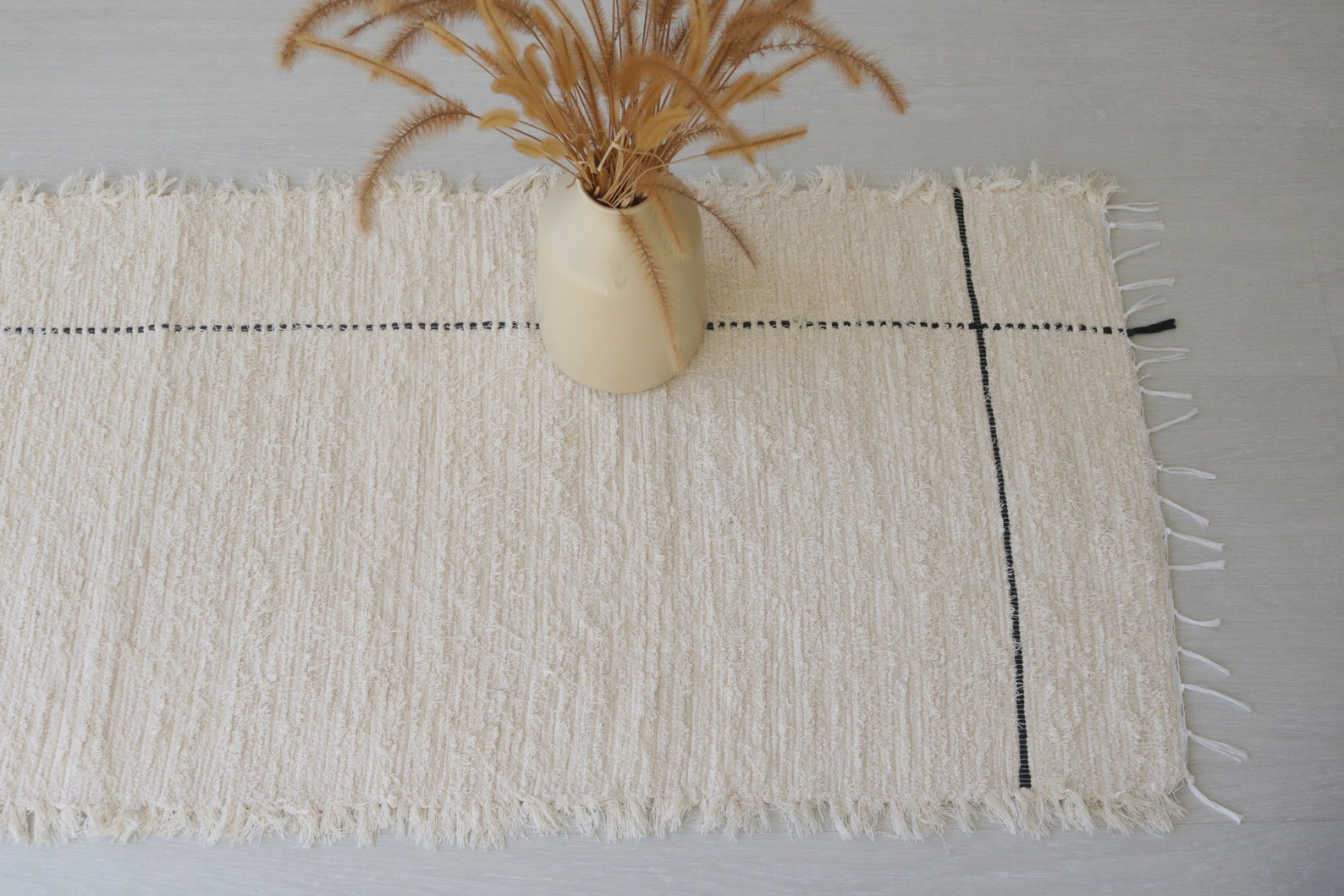 Runner Rug 150 Cm Cream Rug, Kitchen Rug Washable, Beige Cotton Rug ...