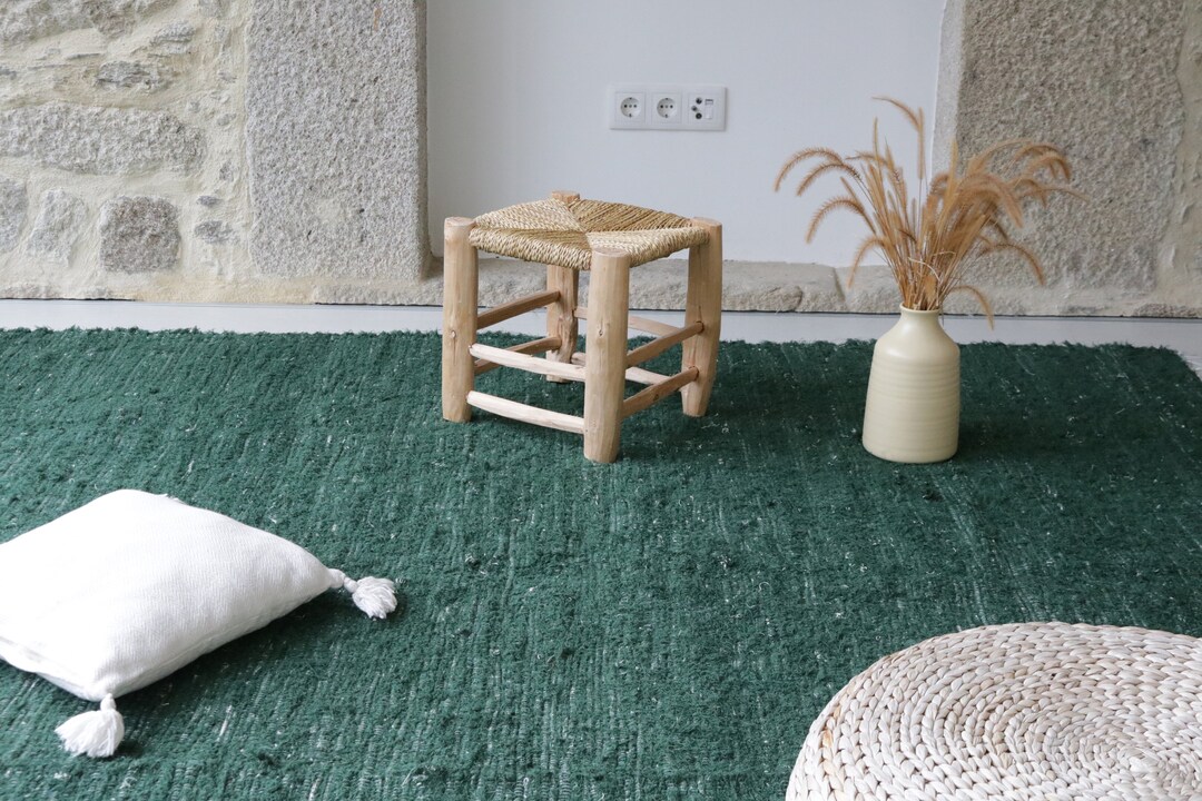 Green Rug 6.5x10 Feet , Green Area Rug, Living Room Rug, Bohemian Rug ...