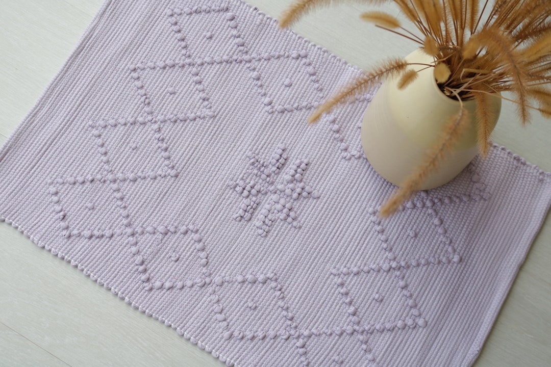 Mini Handwoven Lavender Rug, Shower Rug, Bath Mat, Kitchen Rug ...