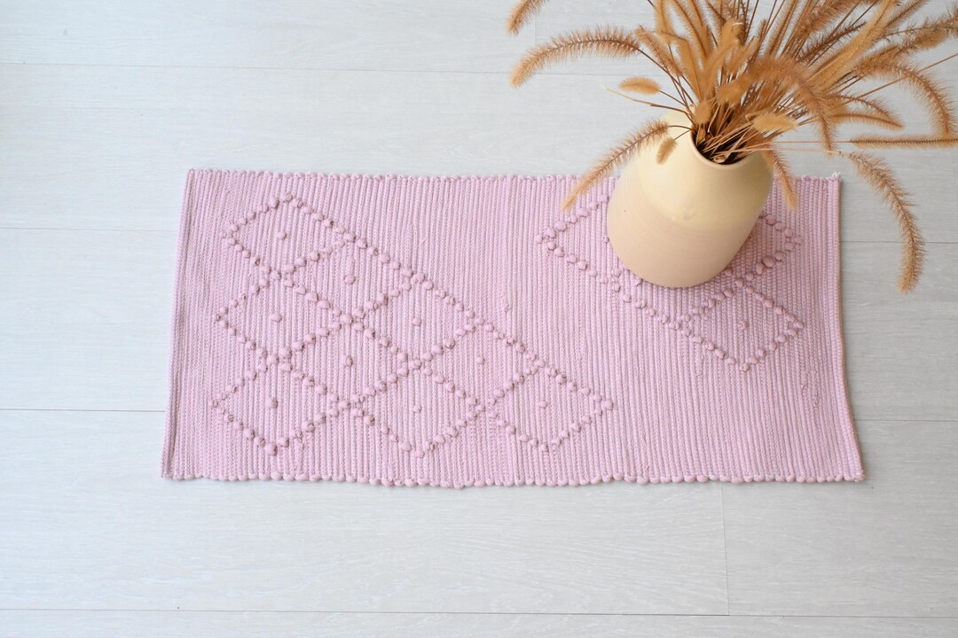 Mini Pink Rug, Place Mat, Shower Rug, Bath Rug, Bath Mat, Pink Bath Mat ...
