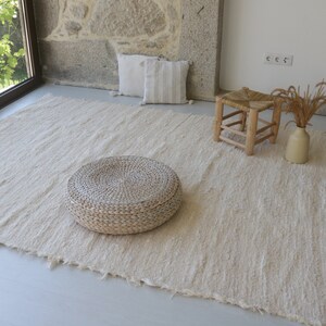 Large Handwoven Cream Rug 180x250 Cm, Area Rug, Cream Solid Rug Carpet ...