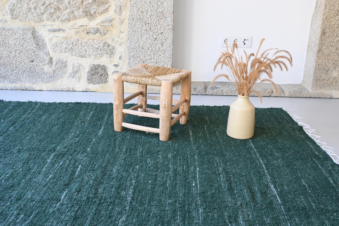 Large Forest Green Rug, Bedroom Rug, Living Room Rug, Bohemian Rug ...