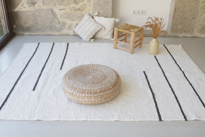 Large White Rug 170x240 Cm White Area Rug Abstract Living - Etsy