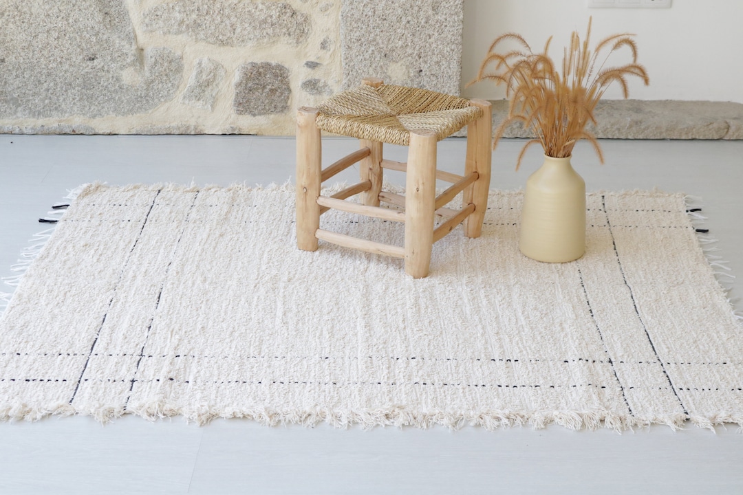 Medium Cream Rug 100x150 Cm, Bedroom Rug, Nursery Rug, Portuguese Rug ...
