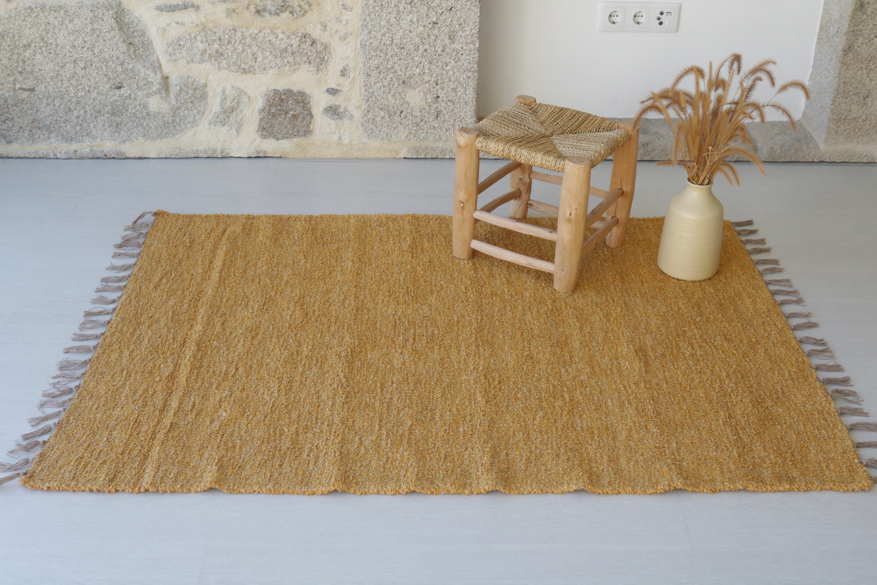 Medium Handwoven Yellow Rug 100x150 Cm Bedroom Rug Kids Rug - Etsy
