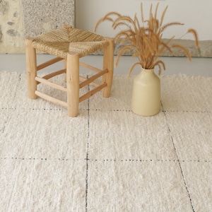 Large Handwoven Cream Rug 6.5x10 Feet Cream Area Rug, Living Room Rug ...