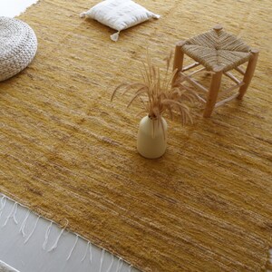 Large Mustard Yellow Rug 6.5x10 Feet, Yellow Area Rug, Living Room Rug ...