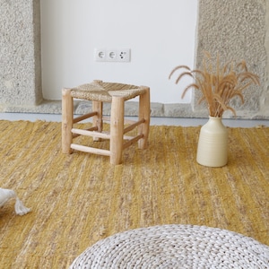 Large Mustard Yellow Rug 6.5x10 Feet, Yellow Area Rug, Living Room Rug ...