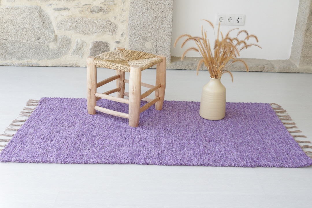 Medium Handwoven Lavender Rug, Bathroom Rug, Kitchen Rug, Lavender ...