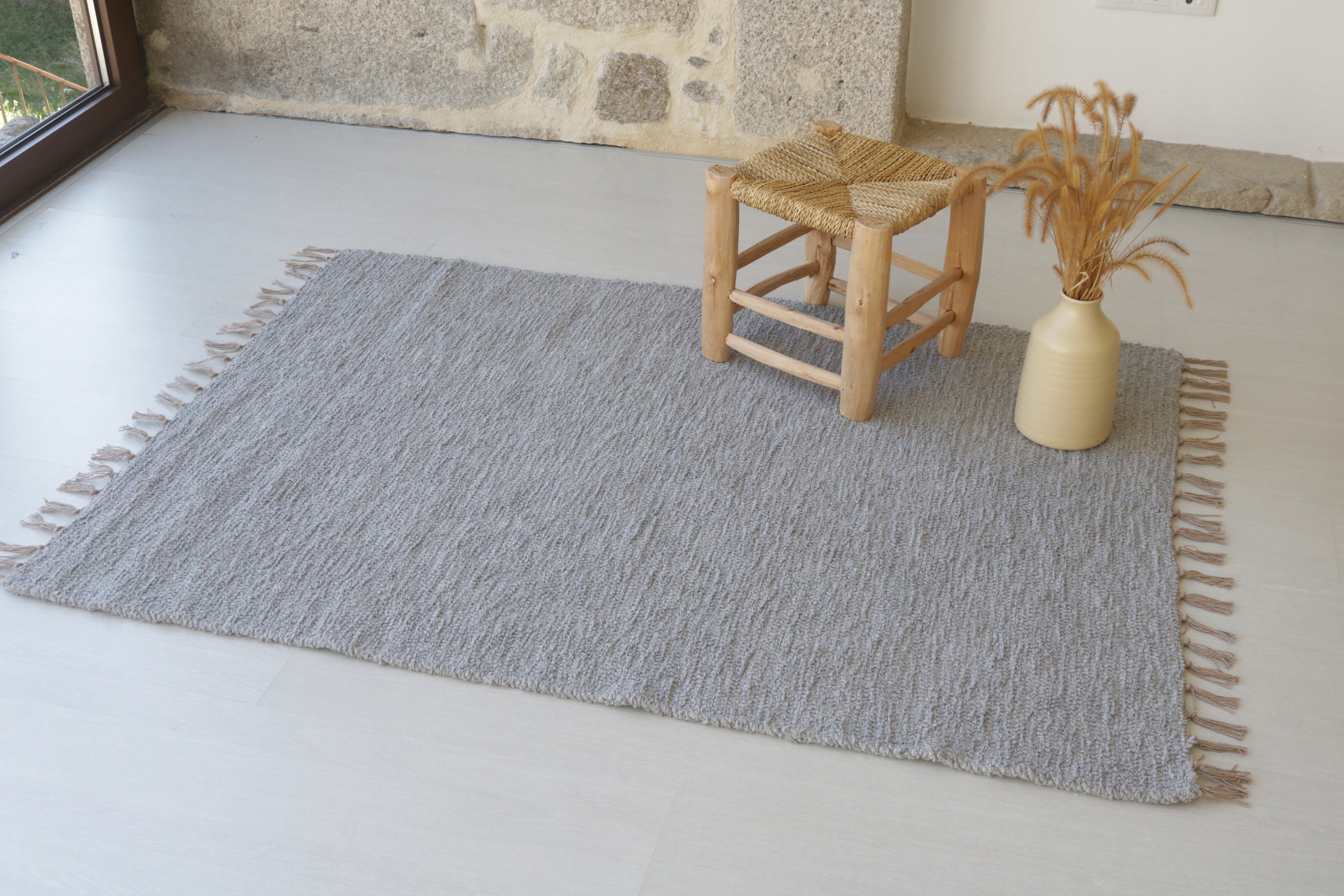 Medium Gray Rug 100x150 Cm Bedroom Rug Kids Rug Gray Cotton - Etsy