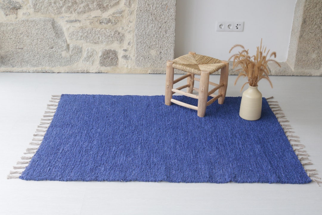 Medium Cobalt Blue Rug 100x150 Cm Bedroom Rug, Kids Rug, Royal Blue Rug ...