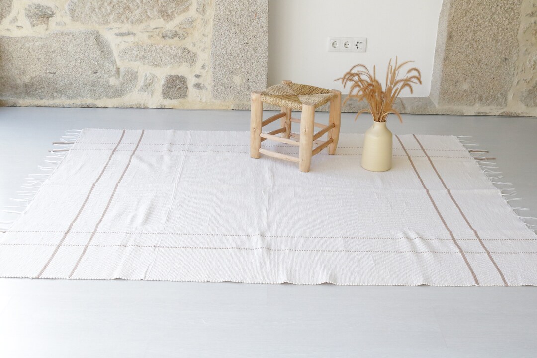 Large off White and Camel Rug, Geometric Rug, Living Room Rug, Bedroom ...