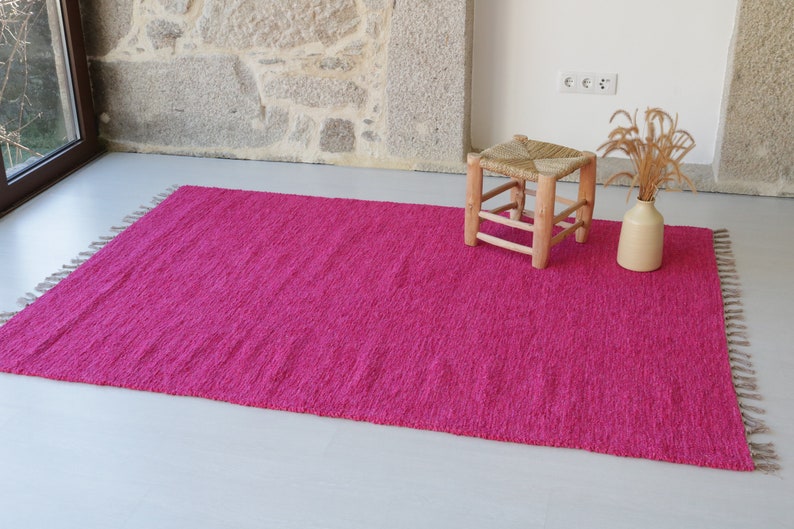 Large Handwoven Pink Rug, Living Room Rug, Pink Area Rug, Nursery Rug ...