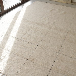 Large Handwoven Cream Rug 6.5x10 Feet Cream Area Rug, Living Room Rug ...