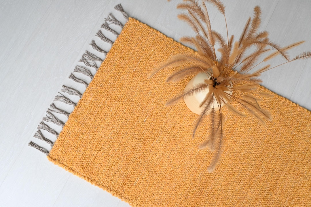 Yellow Runner Rug 200 Cm, Hallway Rug, Kitchen Rug, Bathroom Runner Rug ...