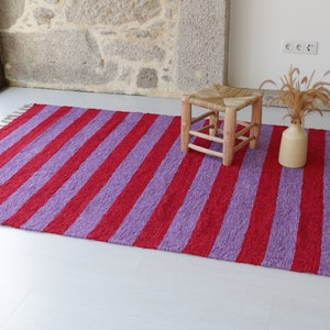 Large Red and Purple Rug 140x200cm, Living Room Rug, Colored Rug ...