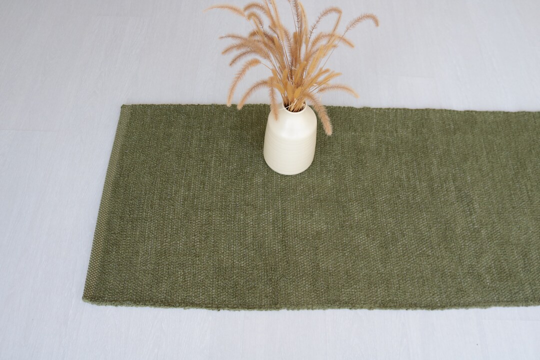 Runner Rug Olive Green 10 Feet, Kitchen Rug, Bath Runner Rug, Green ...
