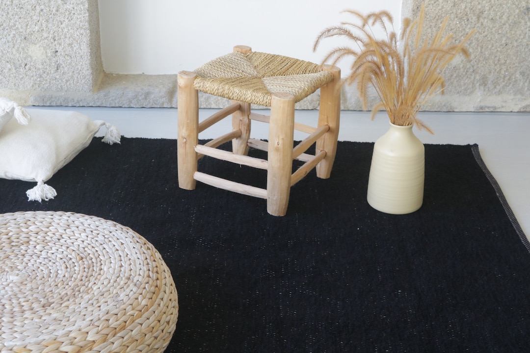 Large Black Rug, Black Area Rug, Living Room Rug, Black Bedroom Rug ...