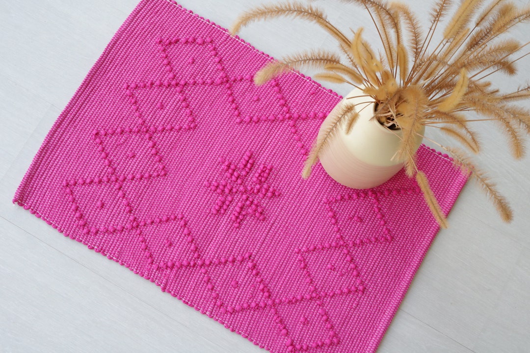 Mini Pink Neon Rug, Mini Bathroom Rug, Shower Rug, Kitchen Rug, Entry ...