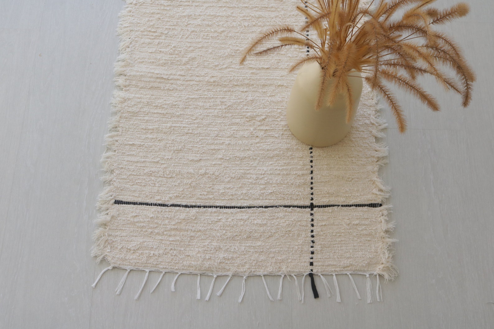 Runner Rug 150 Cm Cream Rug, Kitchen Rug Washable, Beige Cotton Rug ...