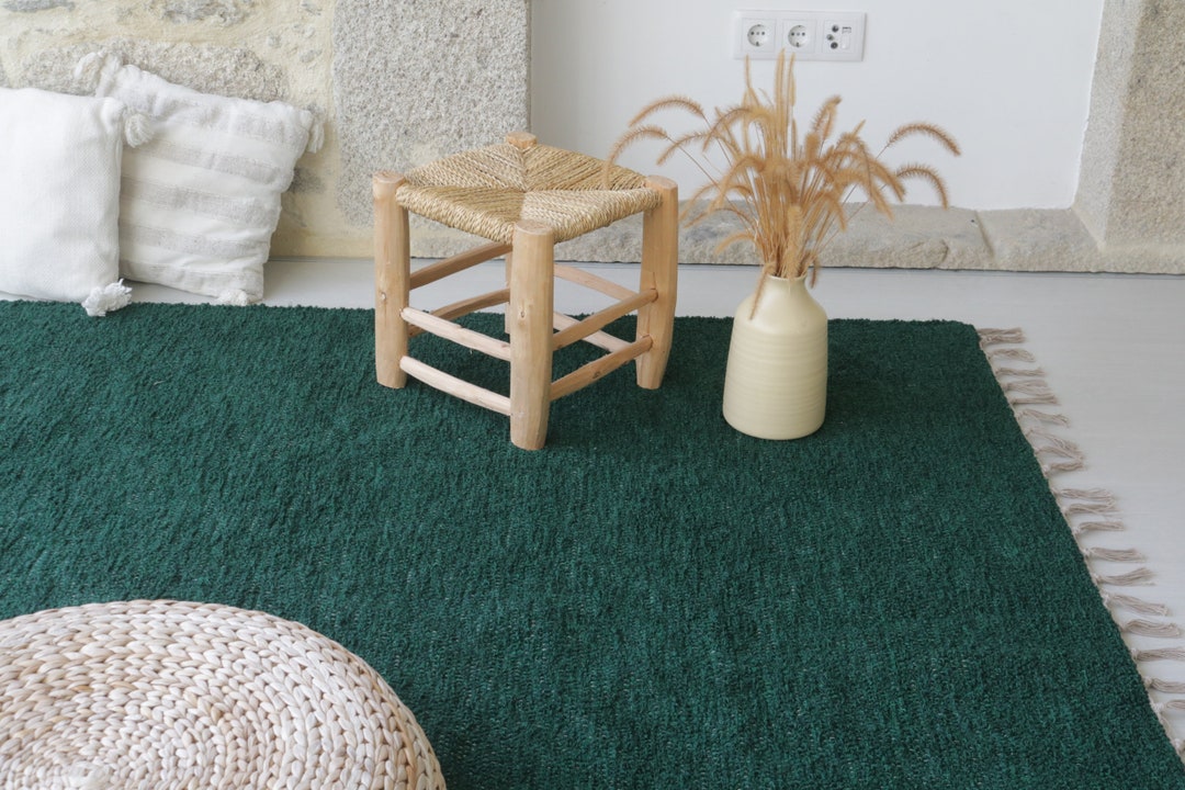 Extra Large Forest Green Rug 6.5x10 Feet, Living Room Rug, Green Area ...