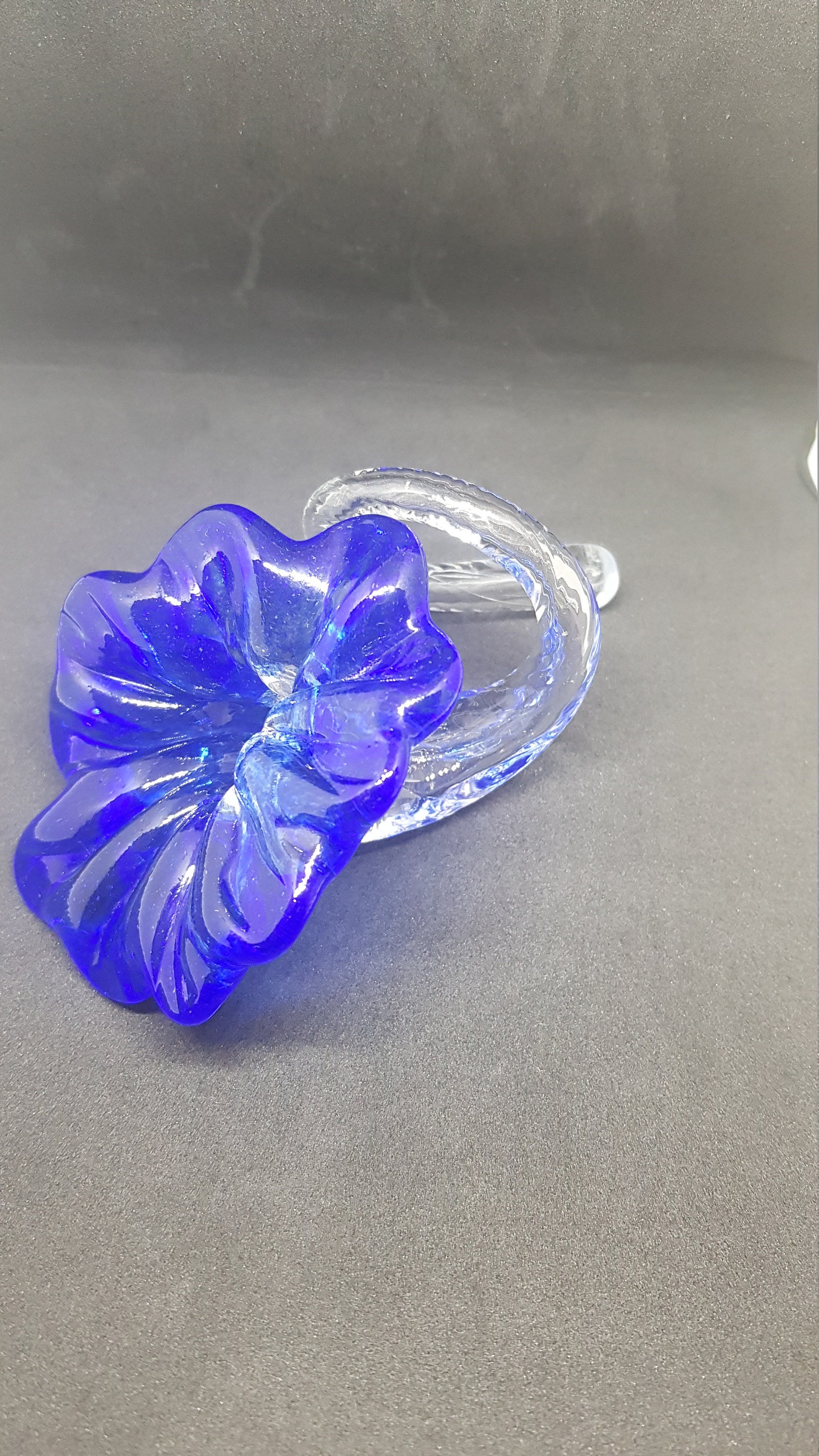 Beautiful Blue Blown Glass Flower Ornament | Etsy UK