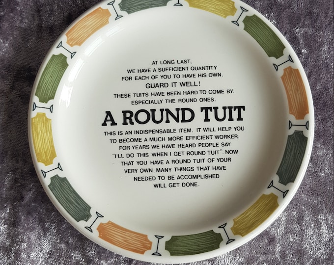 Vintage Round Tuit Plate by Pall Mall Ware - Etsy