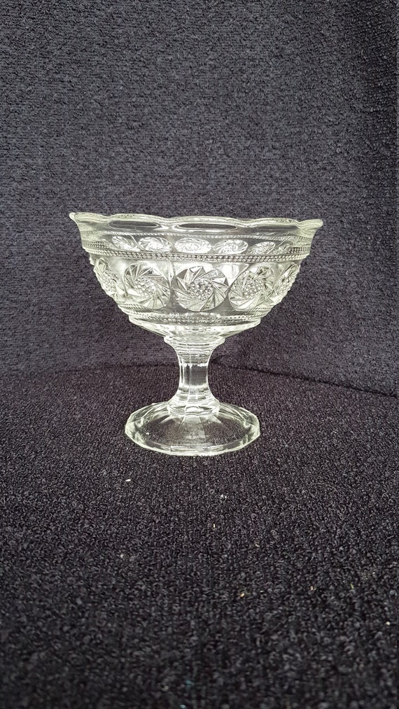 Lovely Pressed Glass Footed Chalice Style Decorative Bowl | Etsy