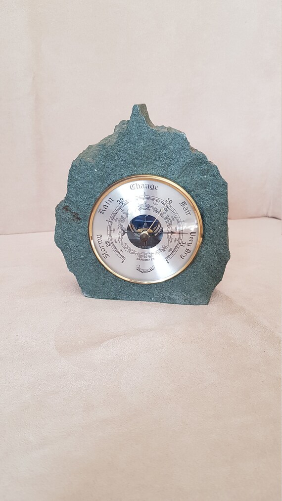 Very heavy genuine green slate barometer by Daymaster | Etsy