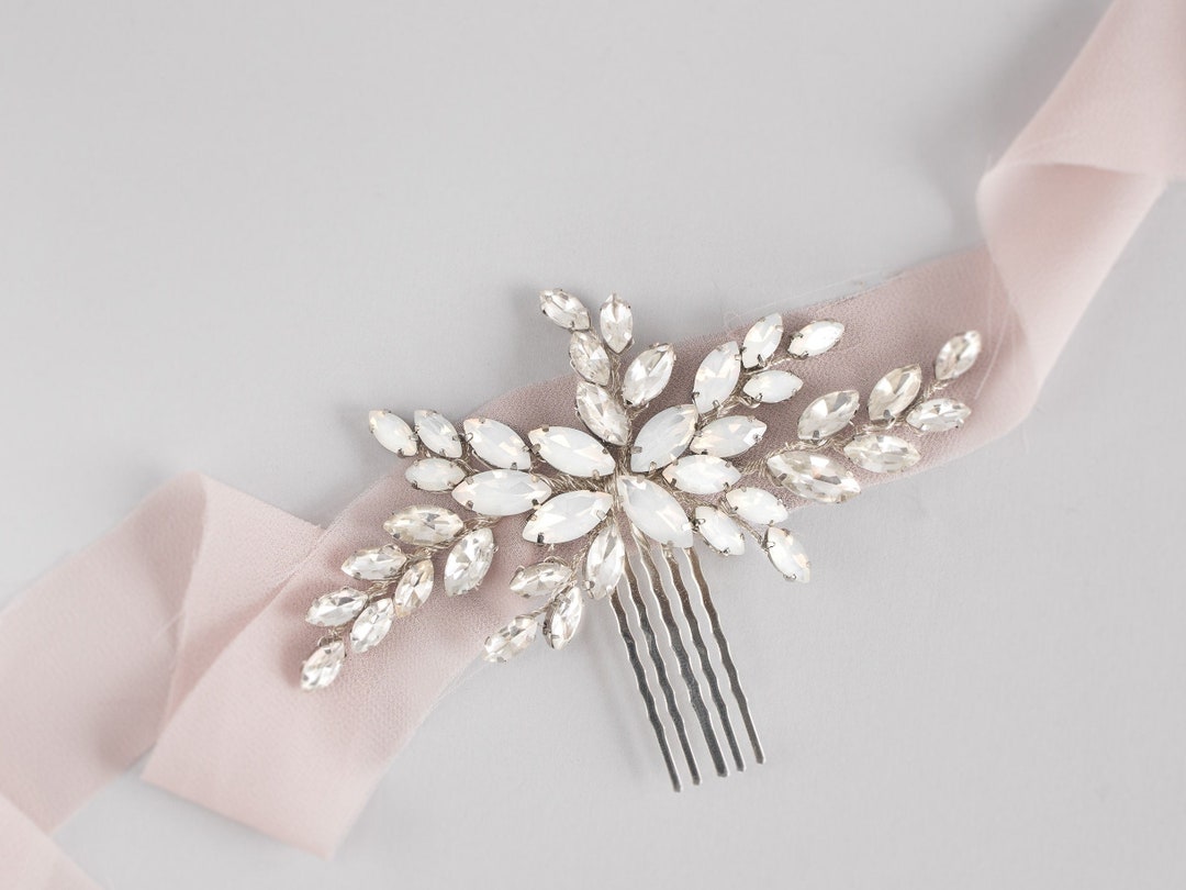 Bridal Hair Piece for Wedding, Comb Headpiece With Opal, Crystal ...