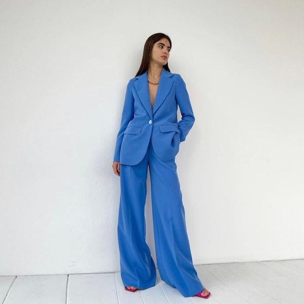 3 Piece Royal Blue Suit - Etsy