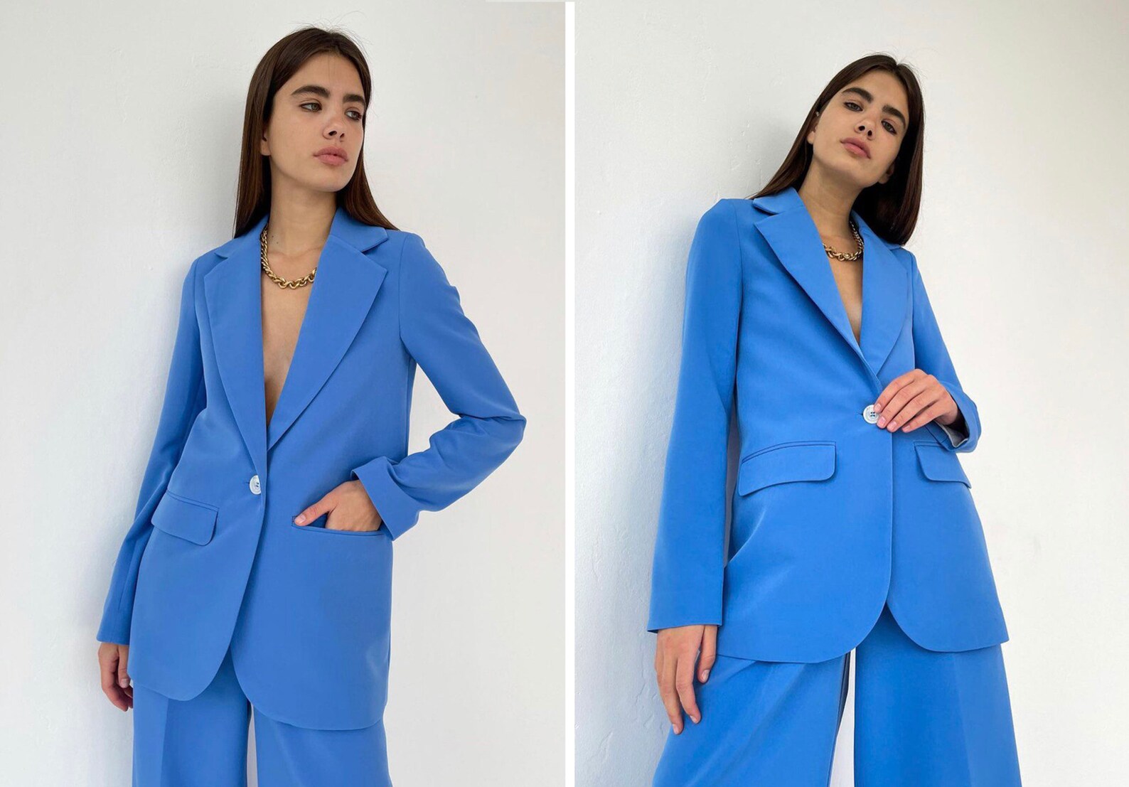 Blue 3-piece Plaid Suits Dark Blue Suits With Blazer - Etsy