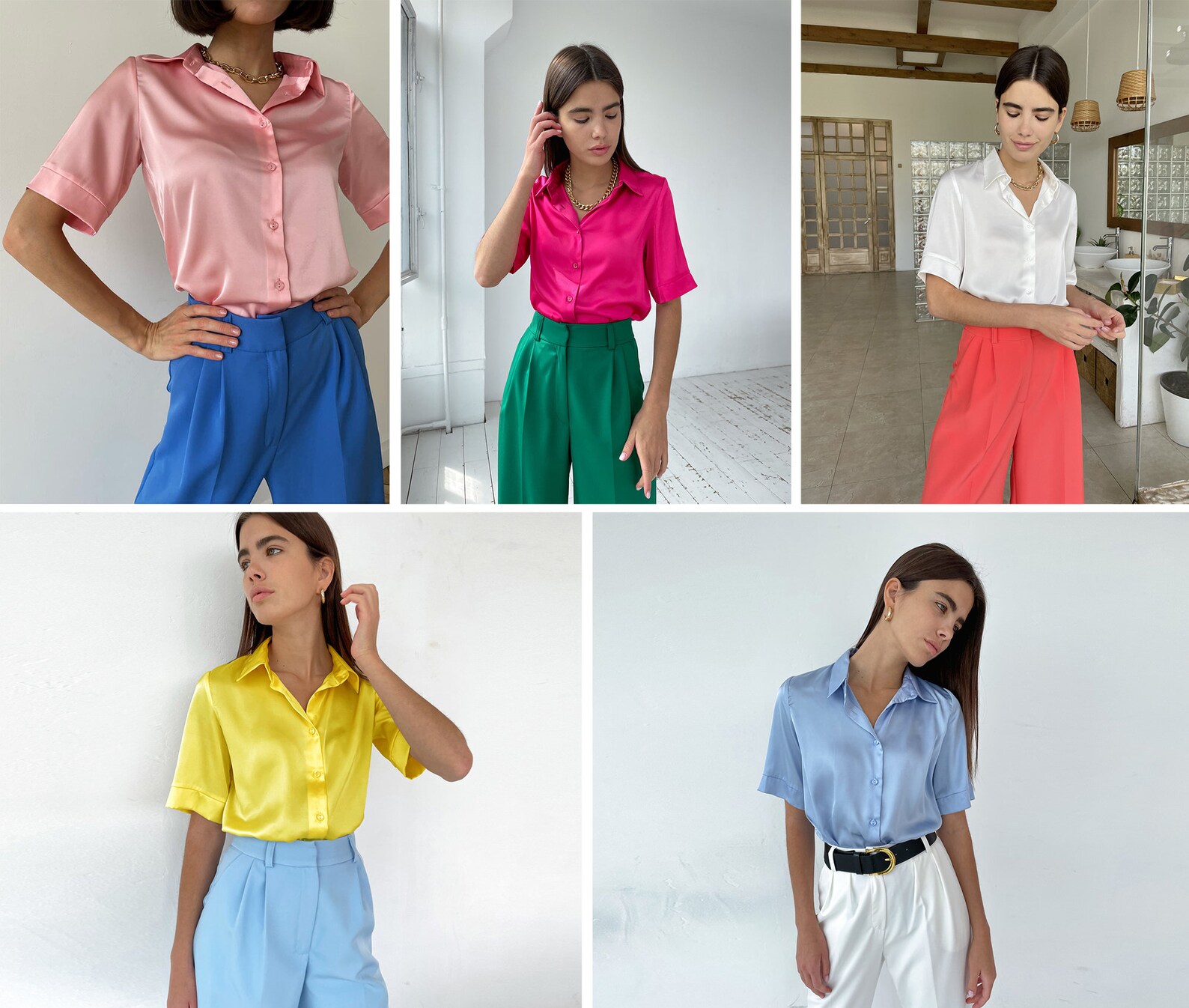 Yellow Silk Blouse Silk Shirt Women Yellow Satin Blouse - Etsy