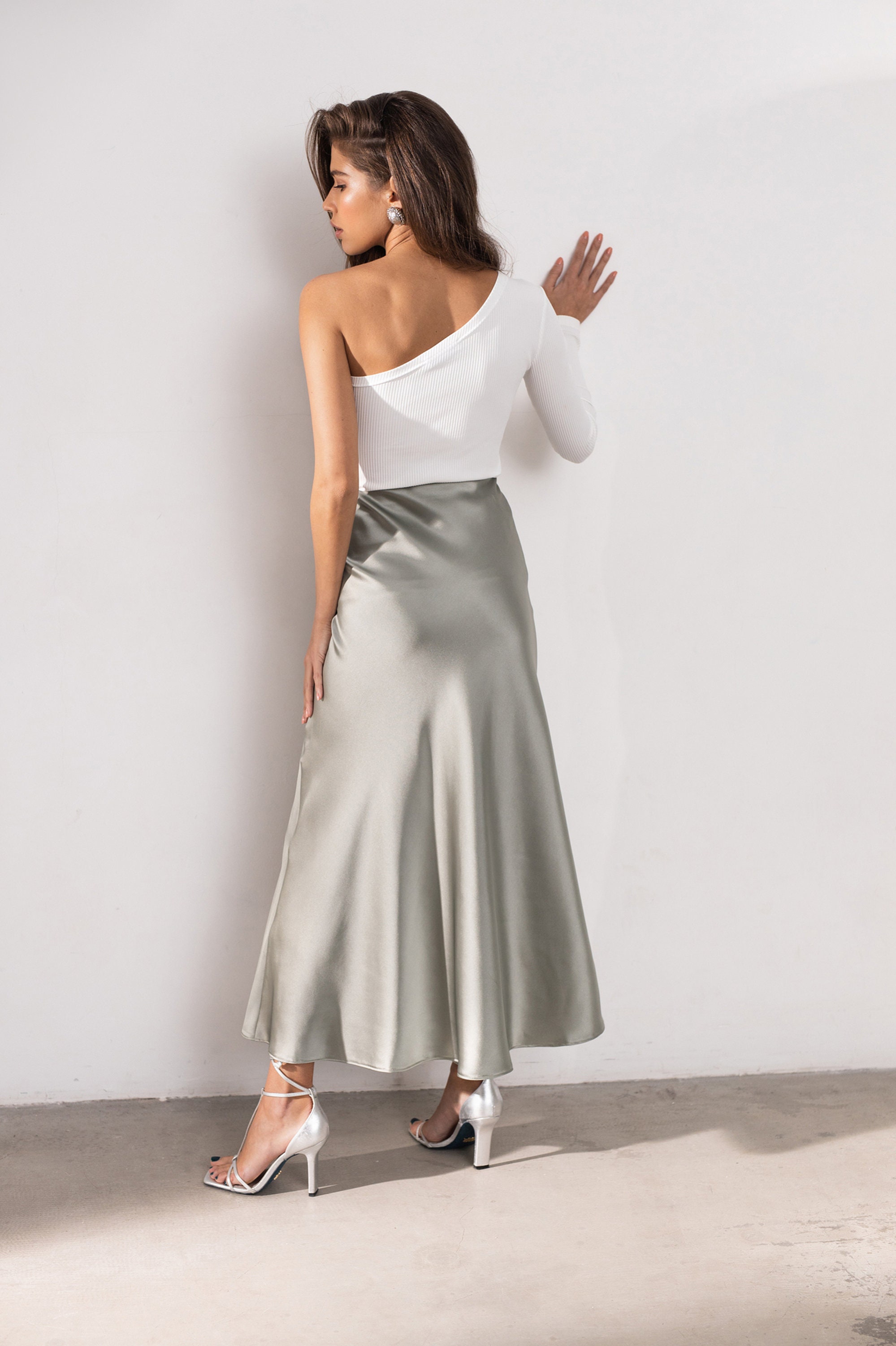 Silk Long Skirt Silk Maxi Skirt Silk Slip Skirt Custom Made Etsy