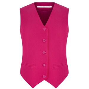 Pink Woman Waistcoat, Summer Waistcoat, Suit Vest, Fuchsia Formal Vest ...
