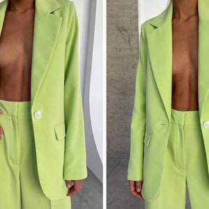 Women Suit Set Jacket and Pants Suit Lemon Prom Suits for Women Lemon ...