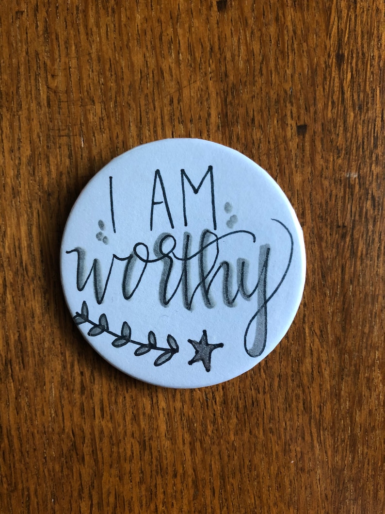 I Am Worthy Positive Affirmation Buttons - Etsy