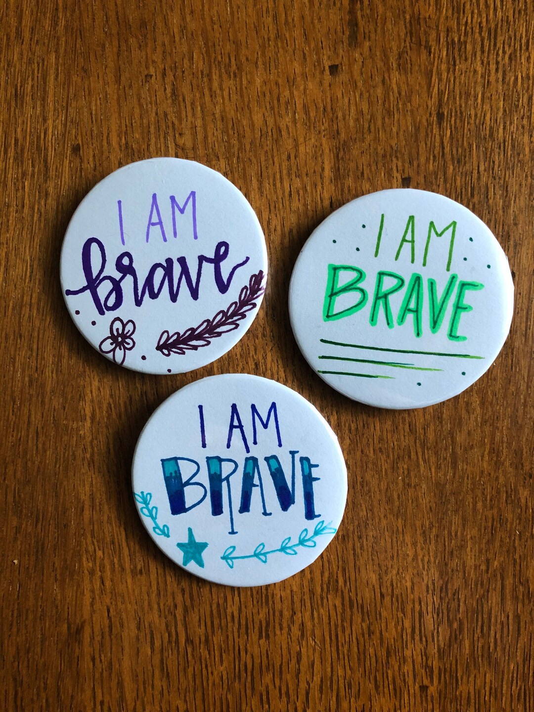I Am Brave Positive Affirmation Buttons - Etsy