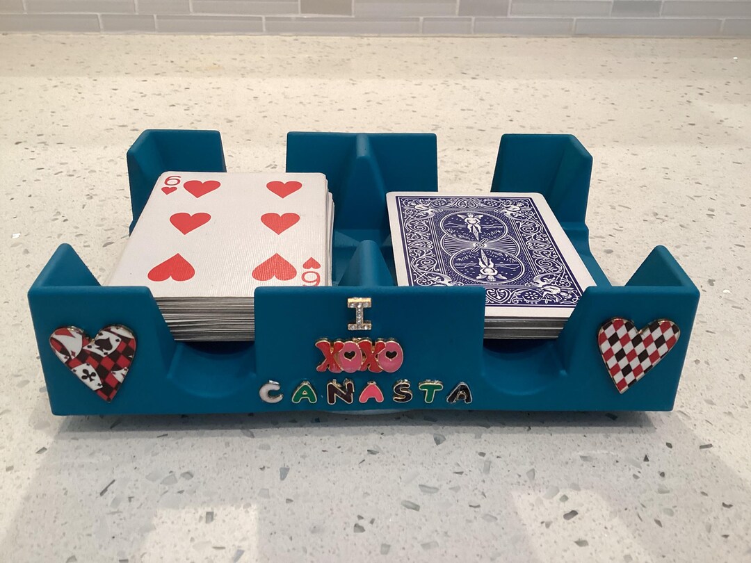 Custom Revolving Canasta Tray - I Love Xoxox Canasta With Bling - Etsy