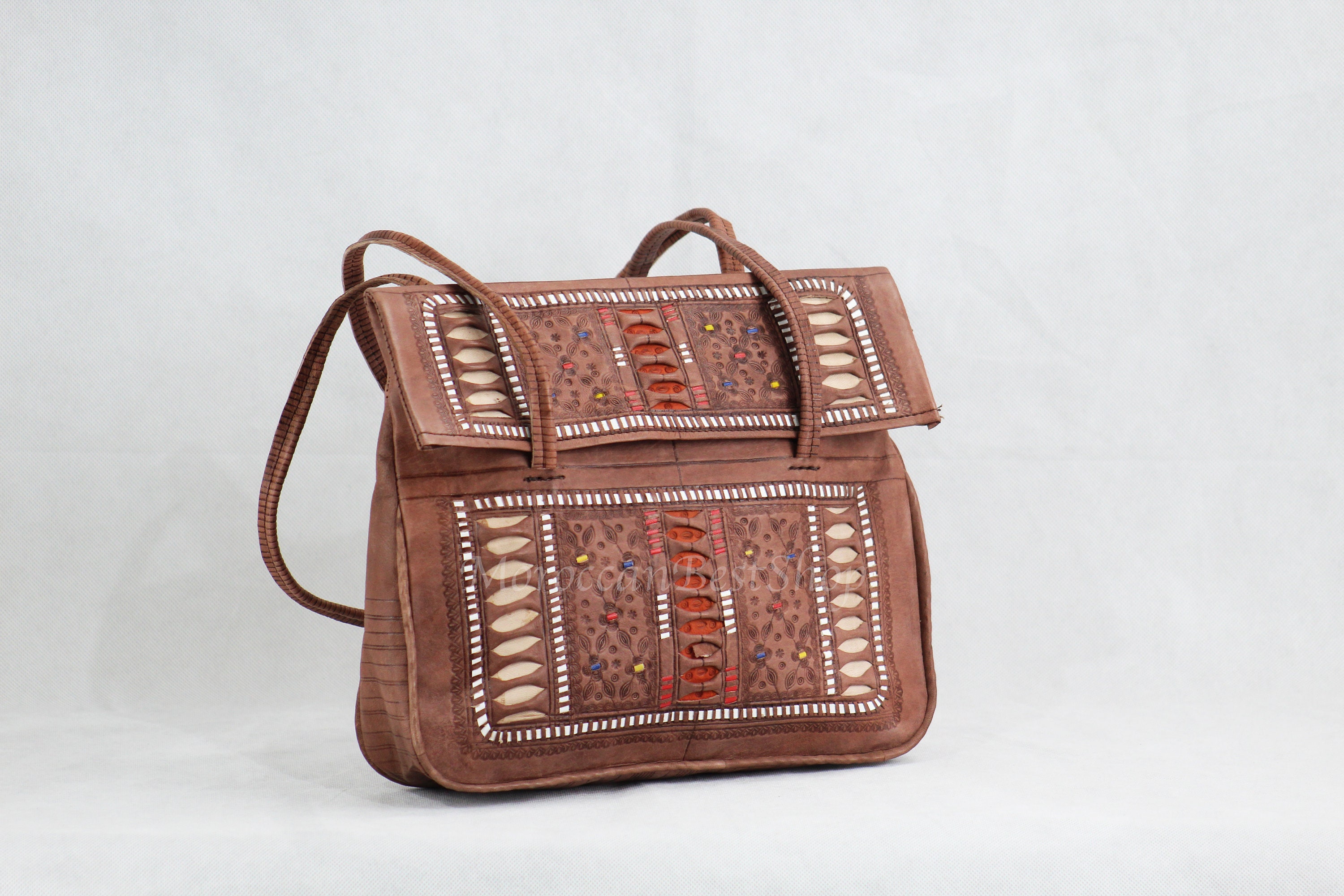 Brown Medium Leather Purse Women Handmade Leather Bag Boho | Etsy