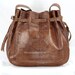 Leather Drawstring Bucket Bag, Large Moroccan Shoulder Bag, Leather ...