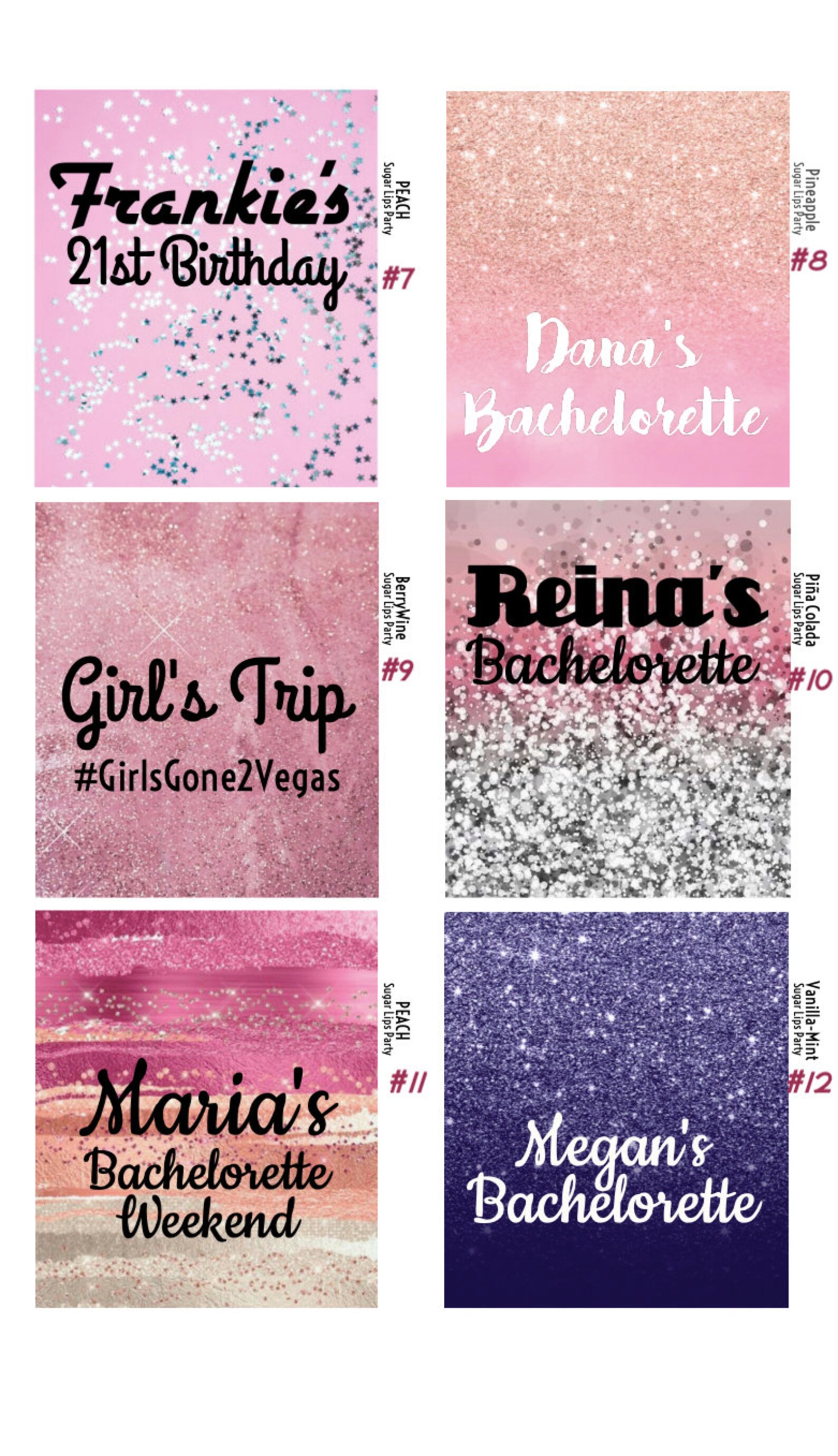 Sparkle and Glitter Bachelorette Chapstick Party Favors Lip - Etsy