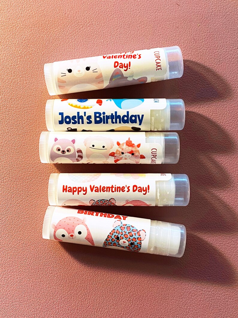 Squishy Party Favor Lip Balm Personalized Squish Toy - Etsy