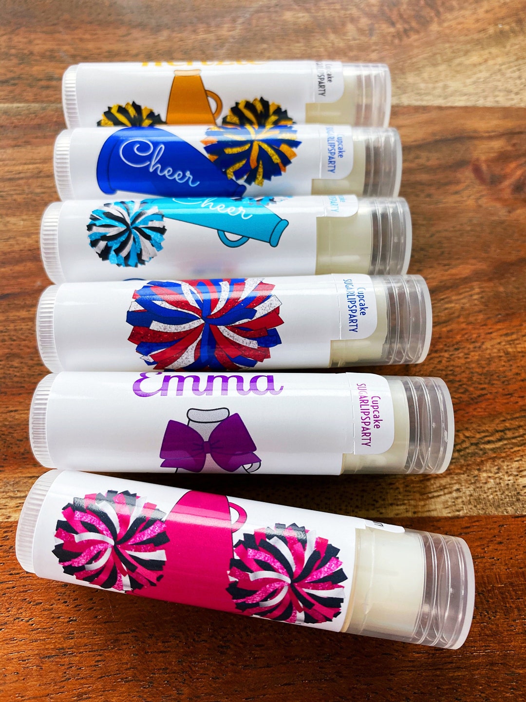 POM POM Cheer Personalized Lip Balm for Cheer Teams, Squads Cheer Mom ...
