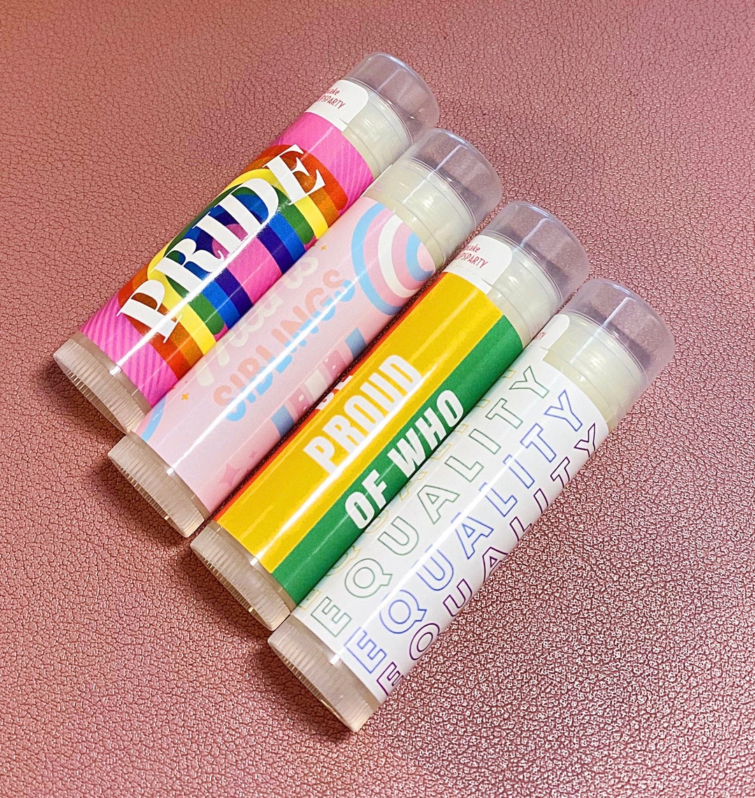 PRIDE EQUALITY LOVE Happy Pride Lip Balm Party Favors Rainbow Chapstick ...