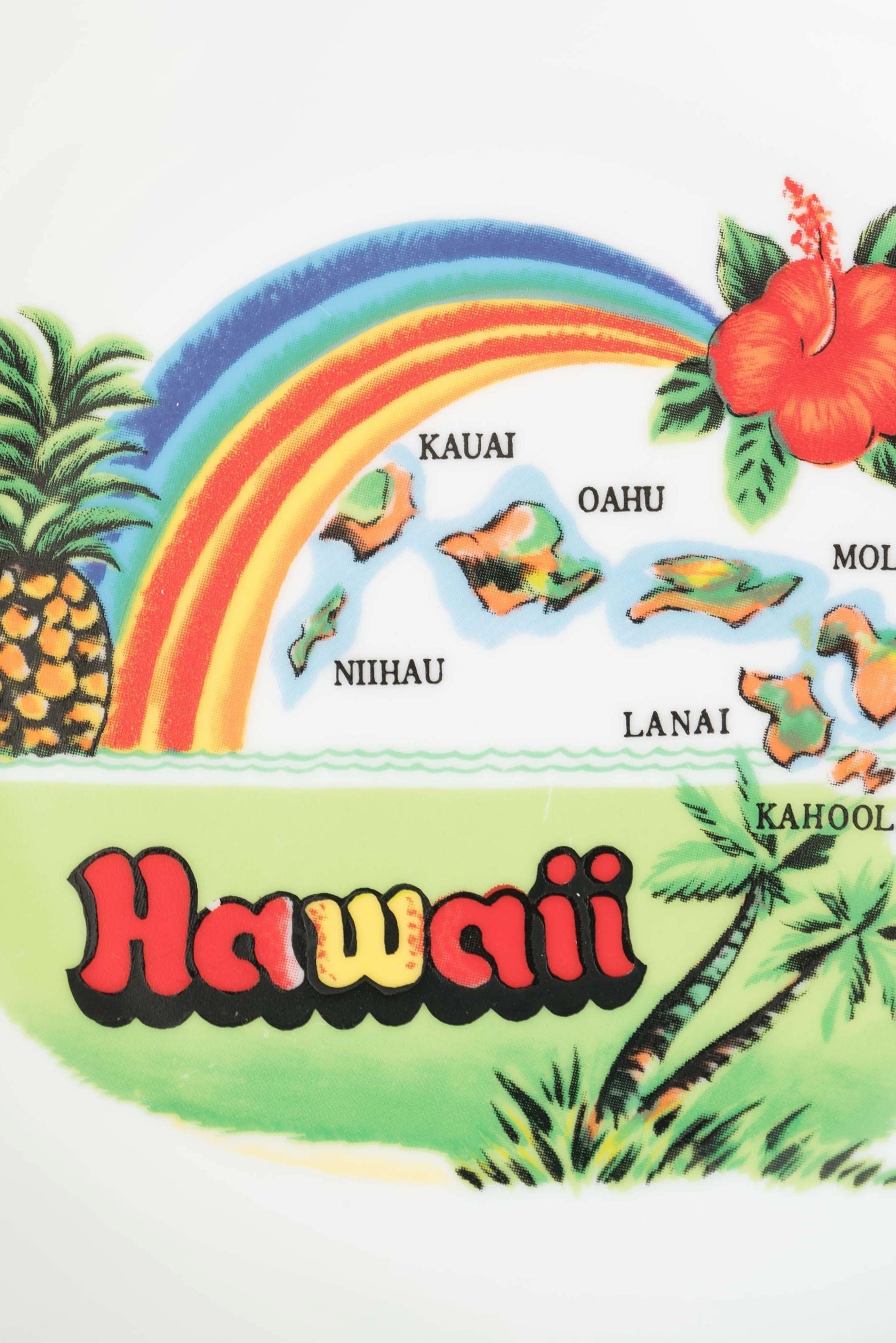 Vintage Hand-painted Hawaii Souvenir Plate - Rainbow and 21 Karat Gold ...