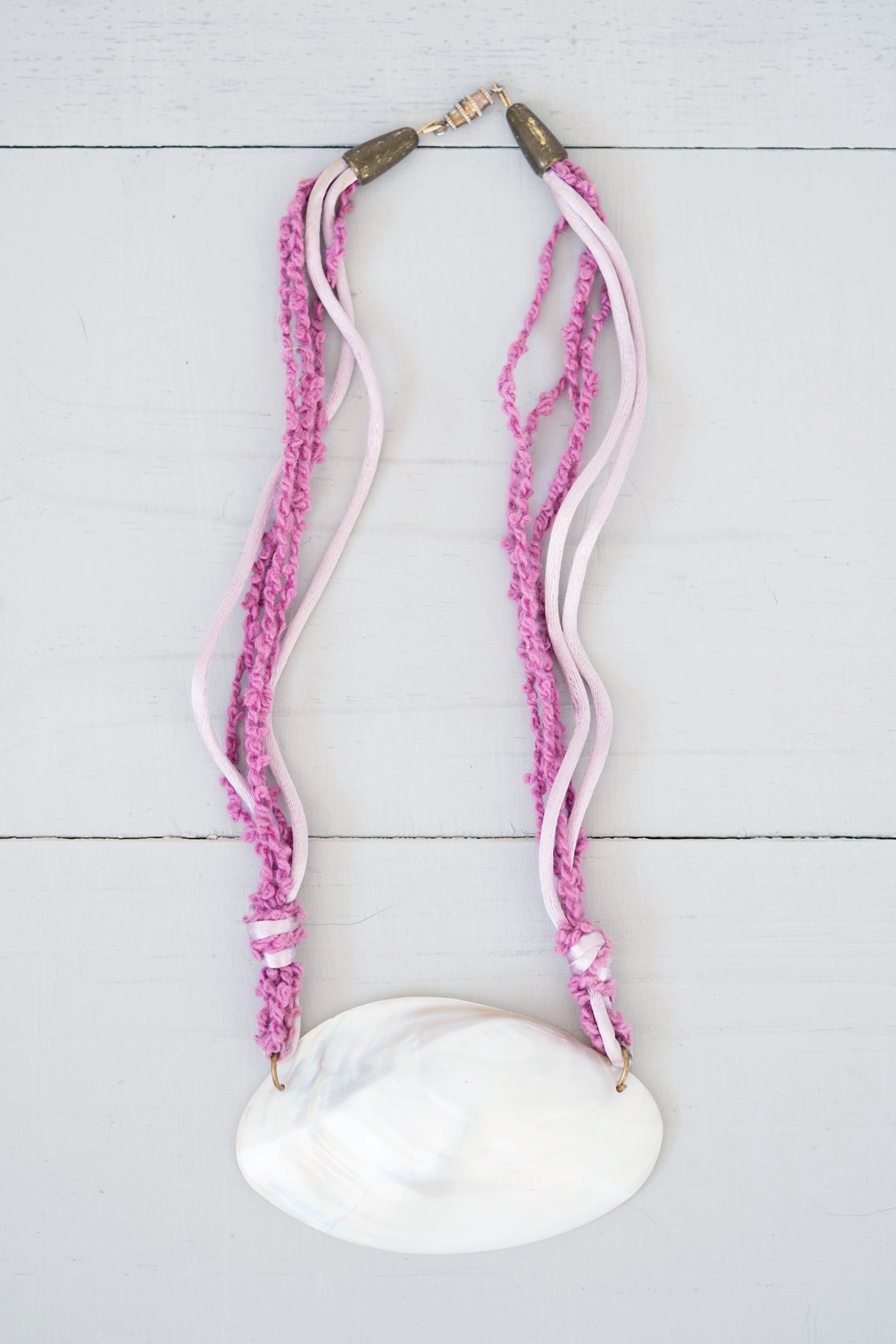 Funky Purple Large Shell Multi-strand Ribbon Necklace - Made in Maui - Etsy